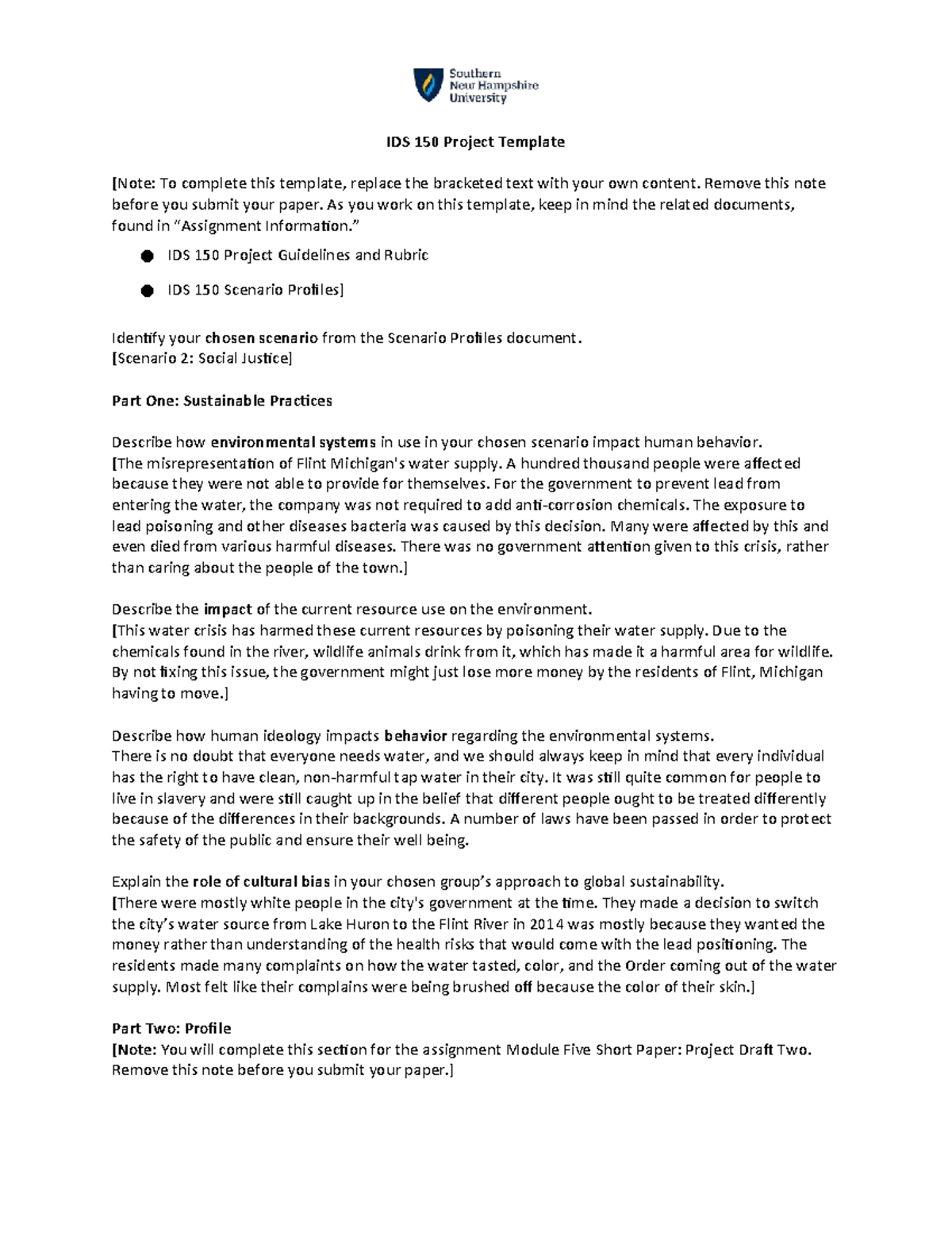 IDS 150 Project Draft One: Social Justice & Sustainable Practices - Studocu