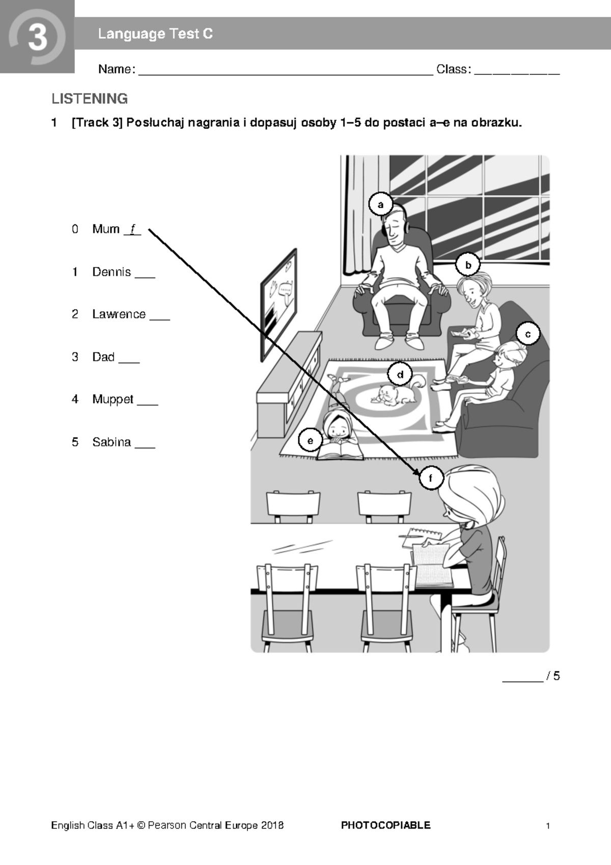 EC A1P - Language Test 3C: Listening, Vocabulary, Reading, Writing ...