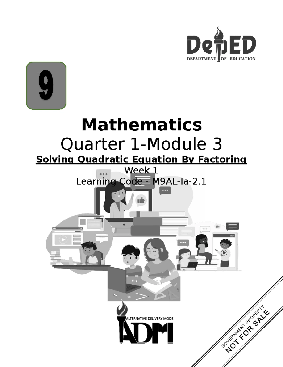 Math9 Quarter 1 Module 9 Final-V3-1 - Mathematics Quarter 1-Module 9 Solving Problems Involving ...