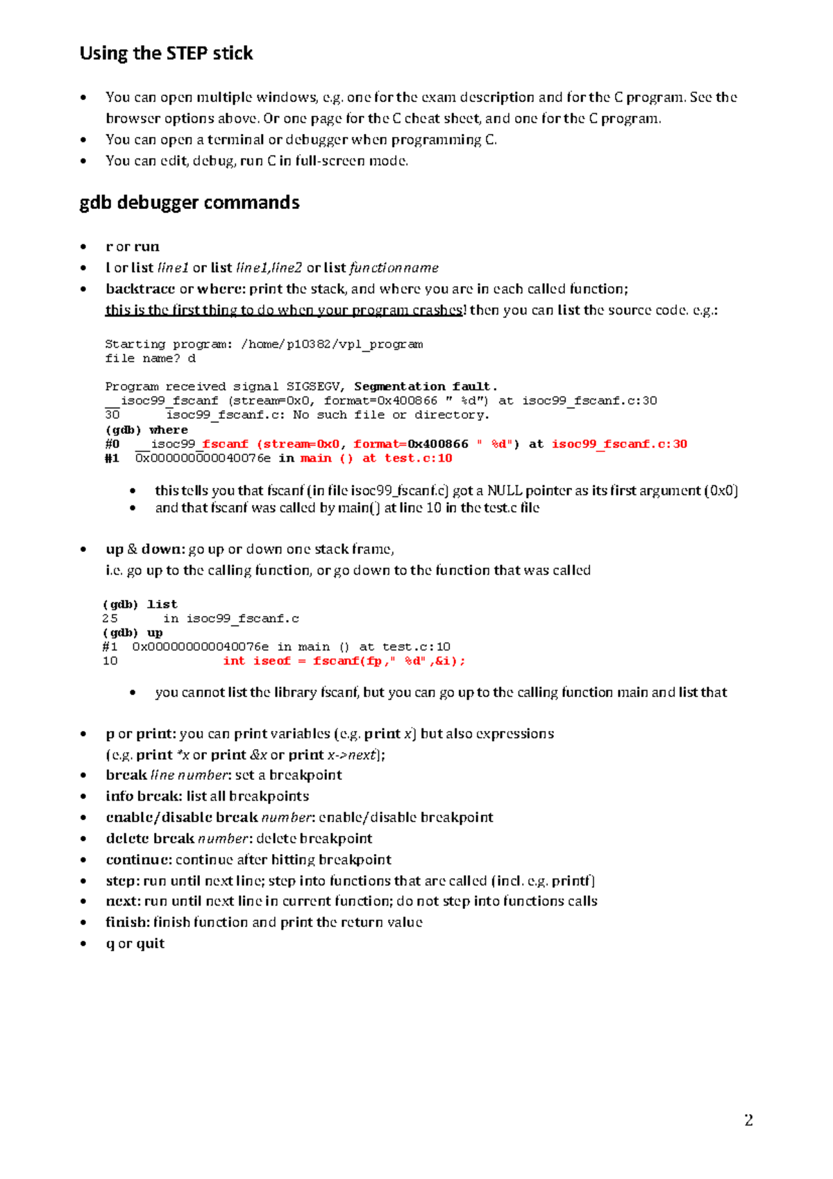 GDB Cheat Sheet: Essential Commands for C Programming Debugging - Studeersnel
