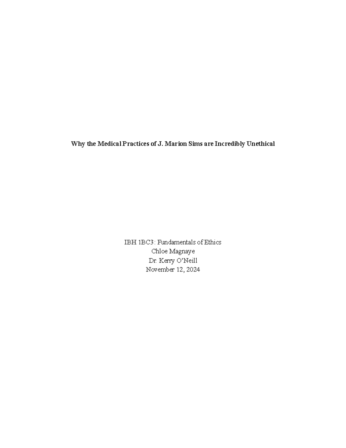 The Medical Practices of J. Marion Sims - Why the Medical Practices of ...