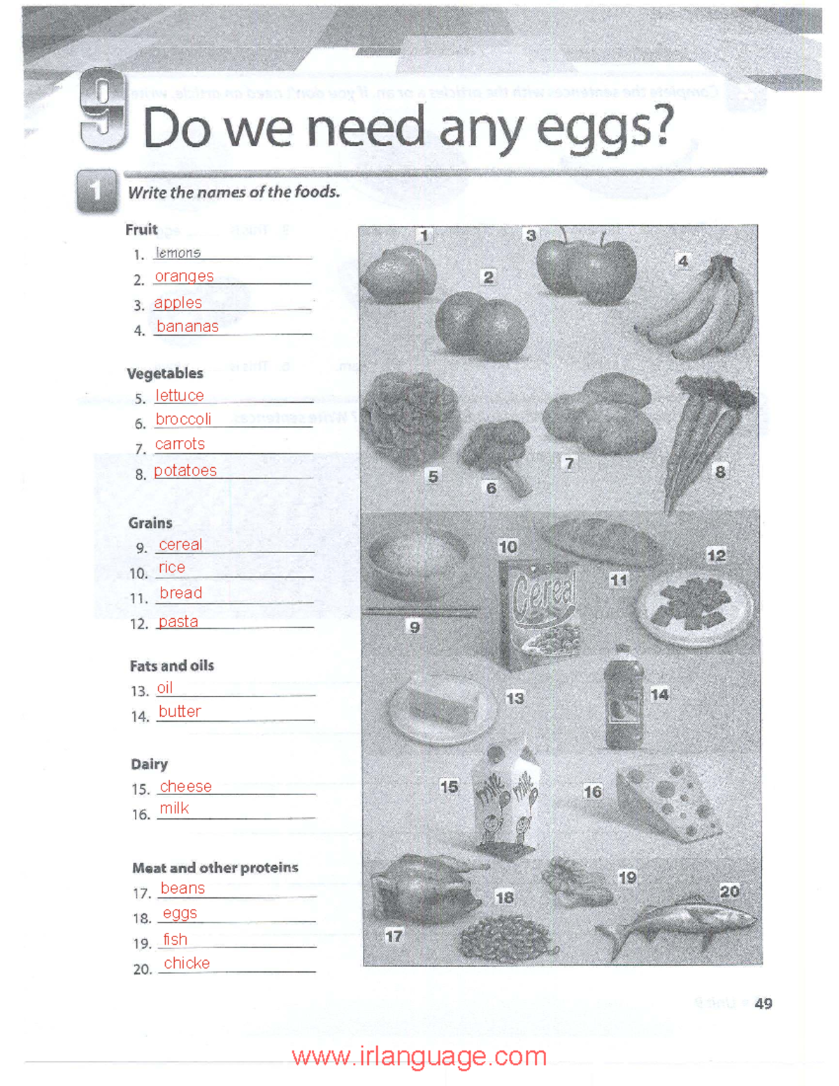 Unit 9: Food Preferences and Breakfast Habits in English - Studocu