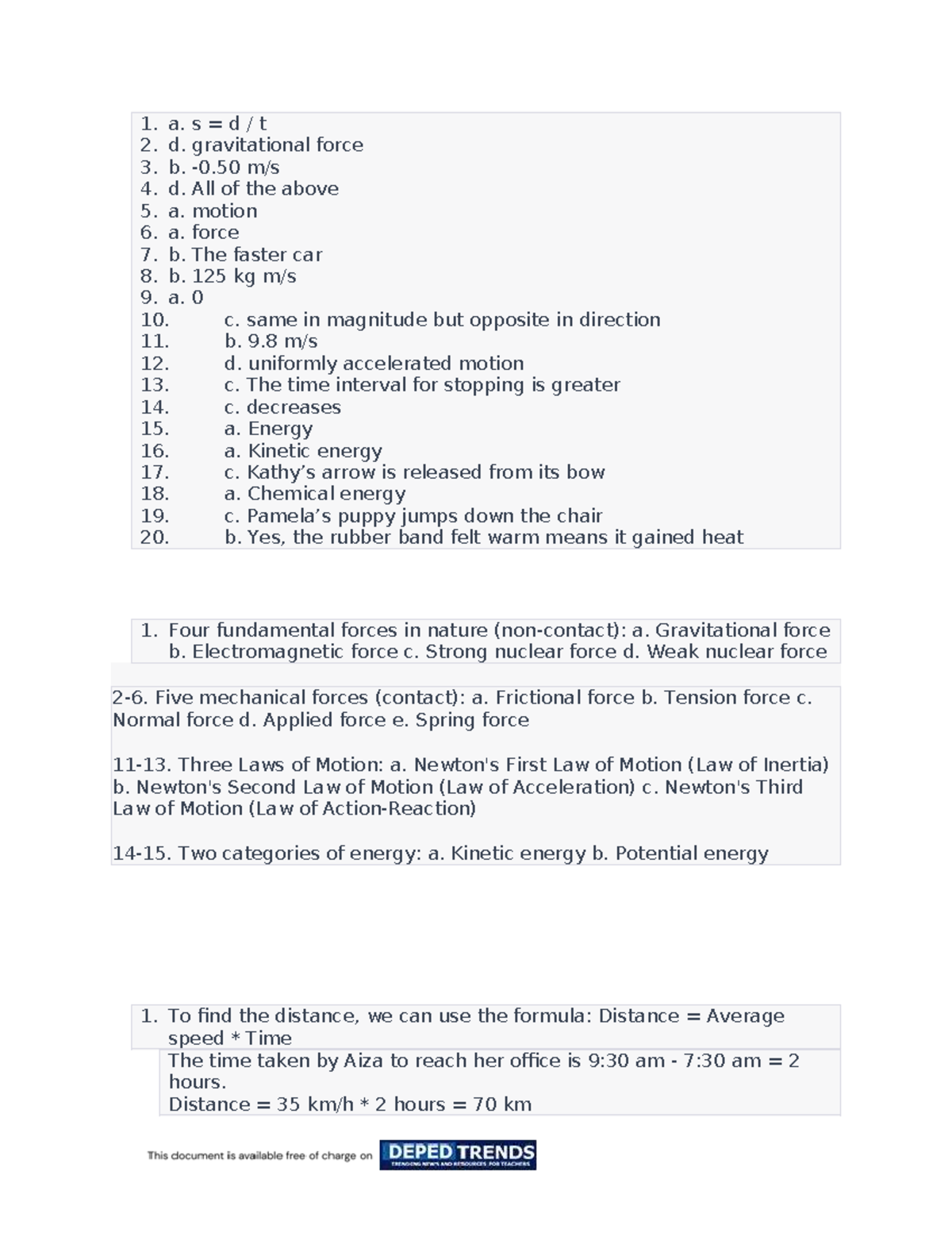 4Q-SCI-9-AK V3 - Gravitational Force & Motion Test Notes - Studocu