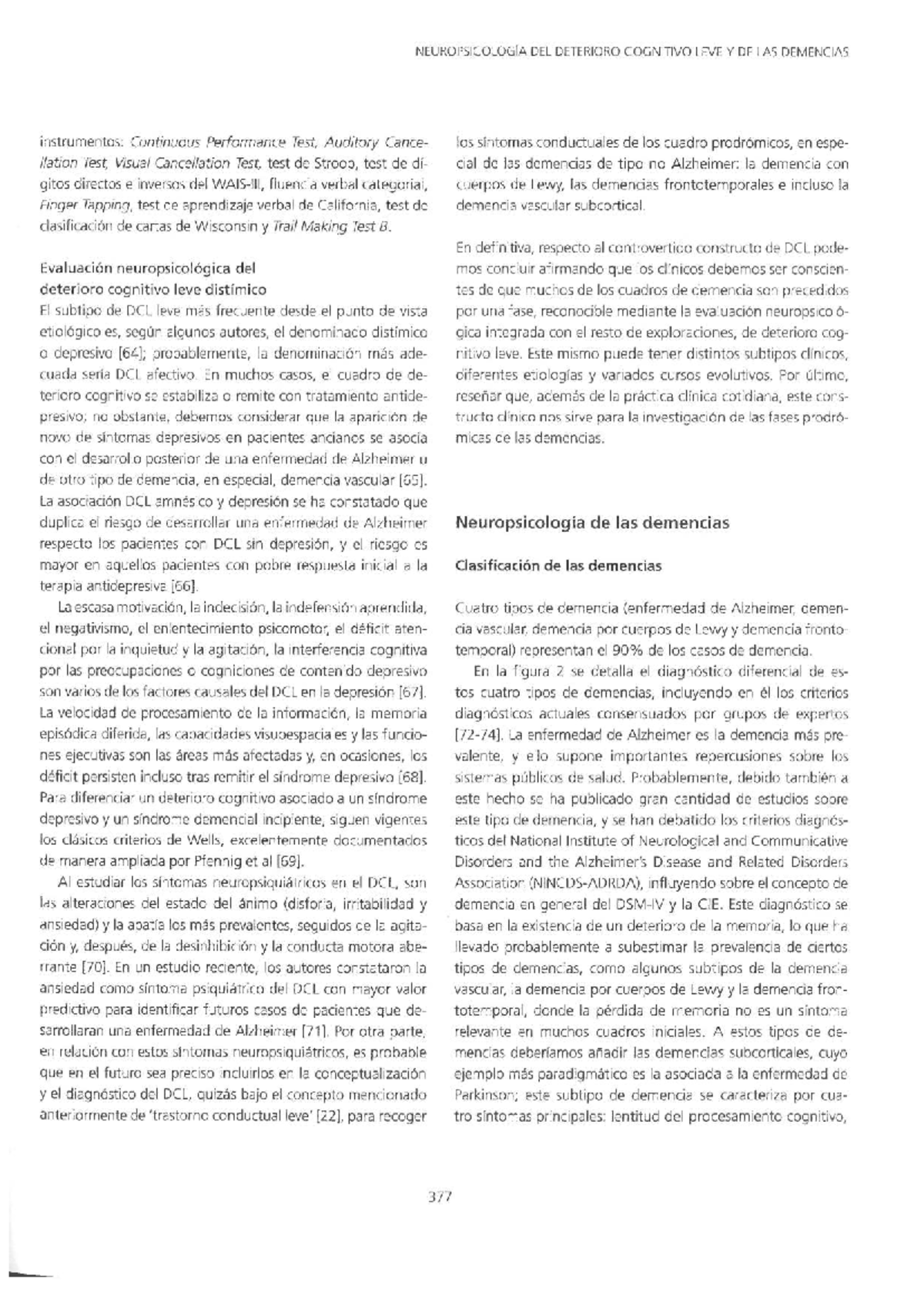 NEUROPSICOLOGÍA DEL DETERIORO COGNITIVO LEVE Y DEMENCIAS - APUNTES DE ...