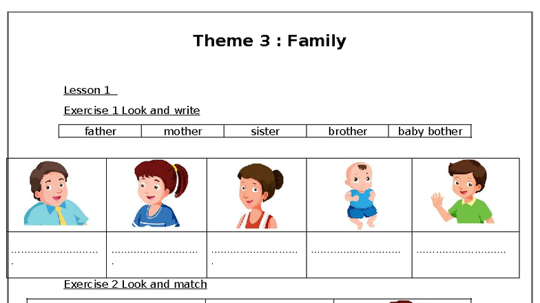 Theme 3: Family - Smart Start 3 Lesson Exercises - Studocu