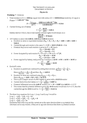 Physics IA Workshop 6: Electric Dipole and Potential Solutions - Studocu