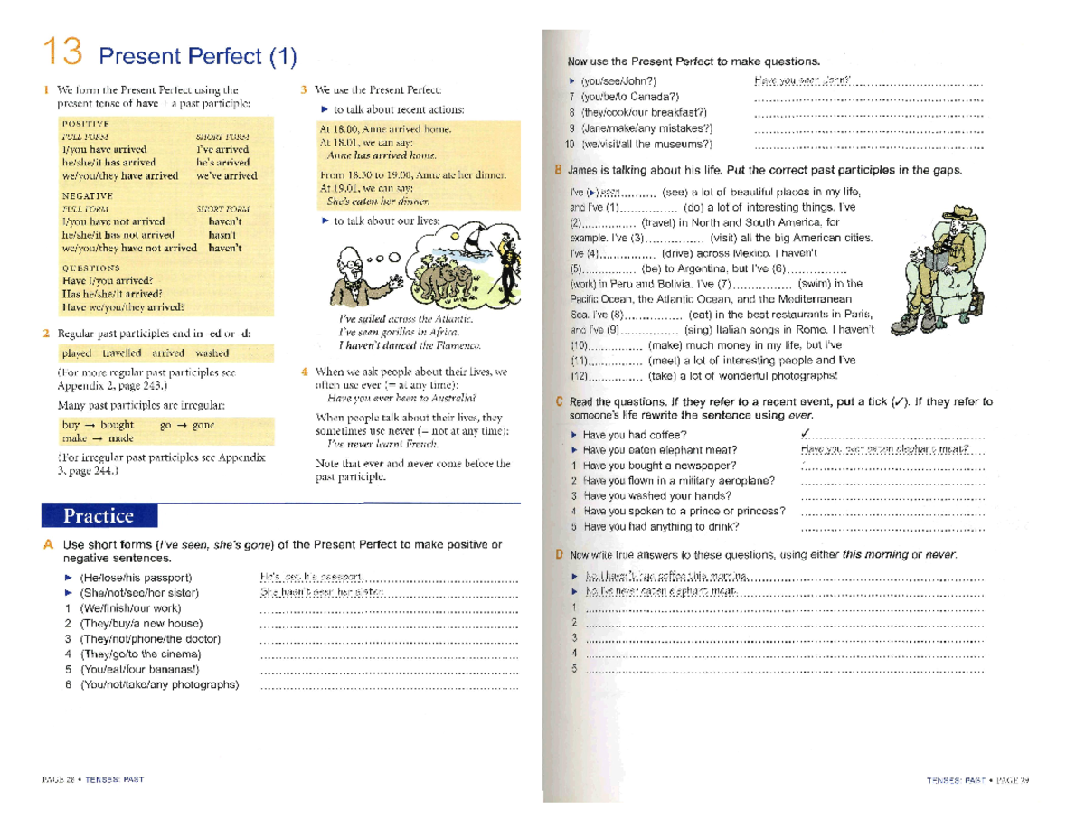 Unit 11 Grammar Present Perfect Vs Past Simple - 13 Present Perfect (1 ...
