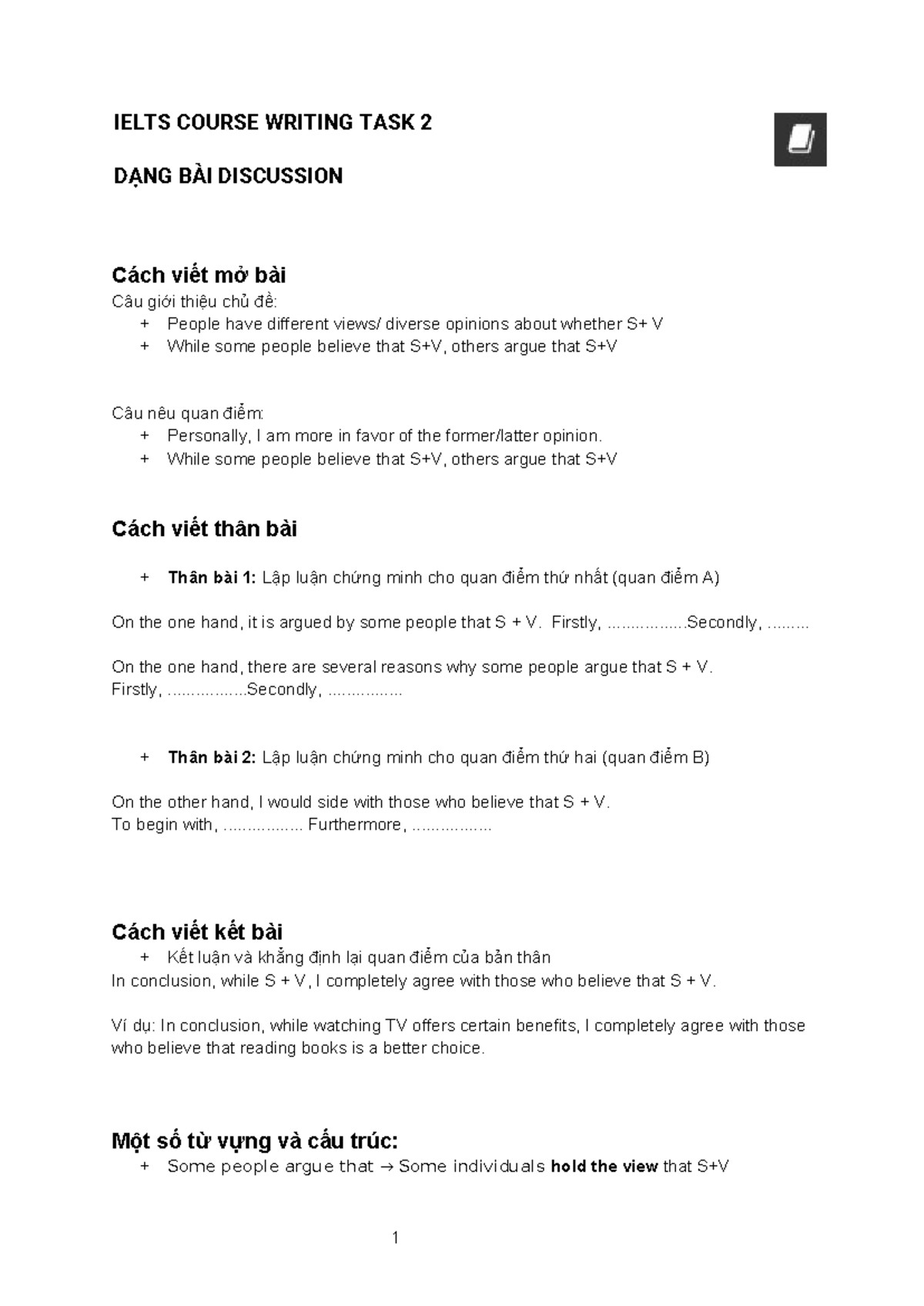 IELTS Writing Task 2: Discussion Essay Structure and Tips - Studocu