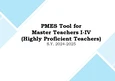 Annex A PMES Tool: Proficient Teachers Evaluation for SY 2024-2025 ...