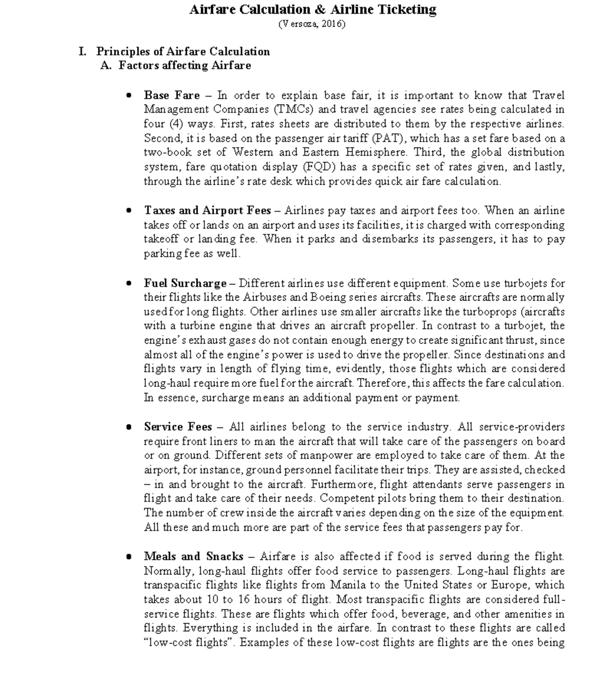 Airfare Calculation Principles and Ticketing Strategies: Insights - Studocu