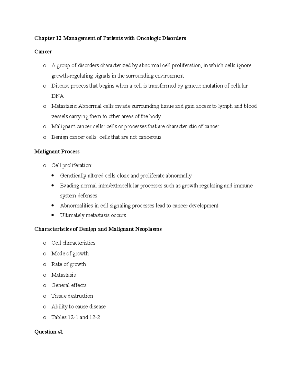 Ch.12 Cancer Management: Understanding Oncologic Disorders and ...