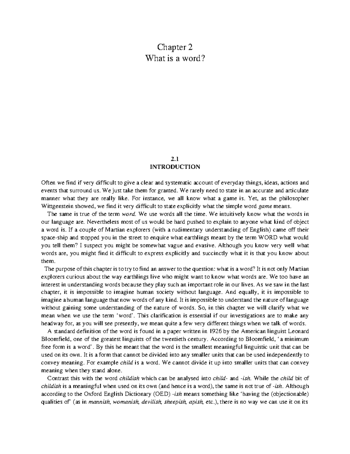 Page 6 - For Reference and Self-Study - Chapter 2 What is a word? 2 ...