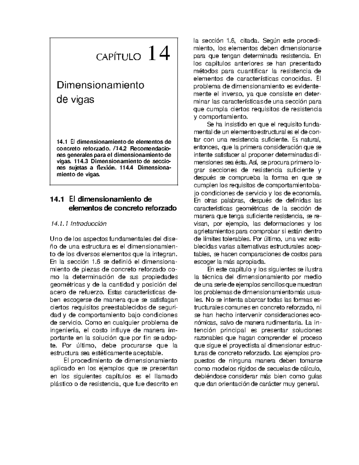 Dimensionamiento de Vigas: Recomendaciones y Métodos (LO 14) - Studocu