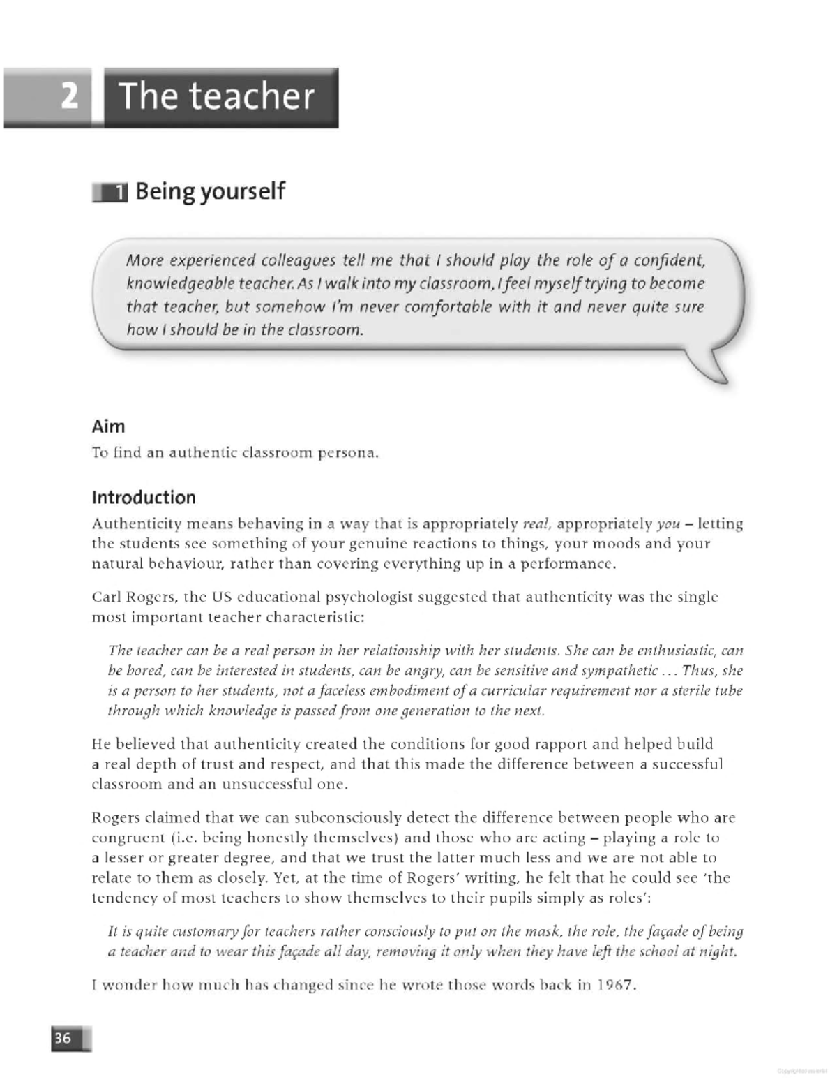 Module 1 - THE teacher 1-5 - 2 The teacher 1 Being yourself More ...