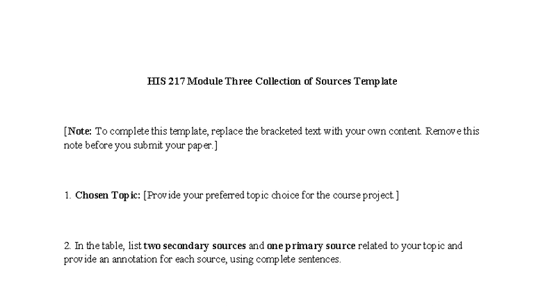 HIS 217 Module Three Source Collection Template Guide - Studocu