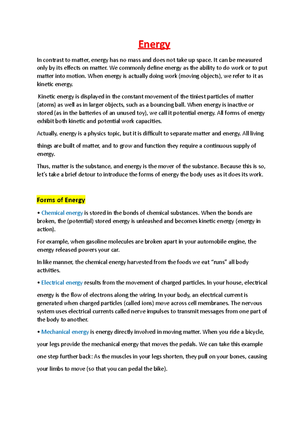 Survival Needs of the body - Survival Needs The goal of nearly all body ...