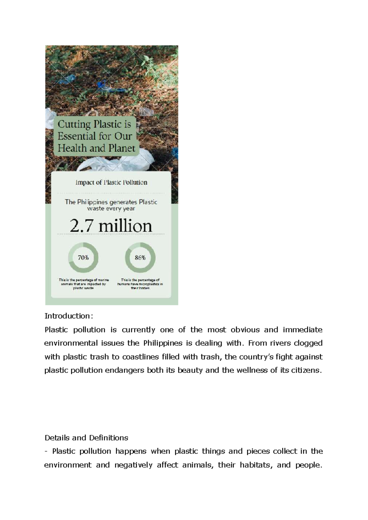 Infographic: Addressing Plastic Pollution in the Philippines - Studocu