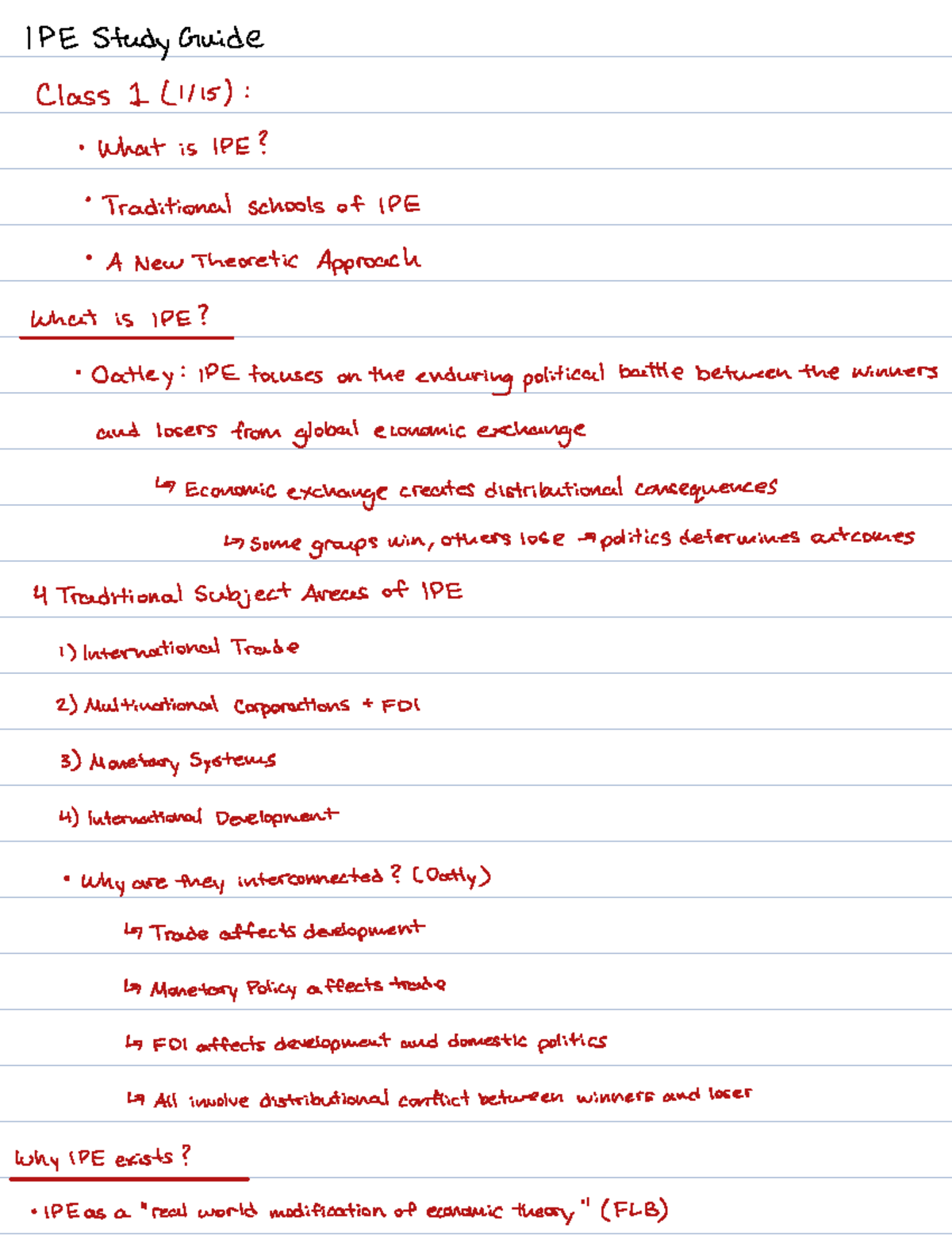 IPE Study Guide for Midterm Exam: Classes 1-7 Overview - Studocu
