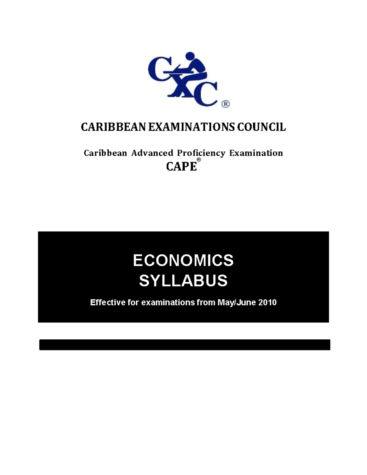 CAPE Economics Syllabus: Comprehensive Guide for CAPE Students - Studocu