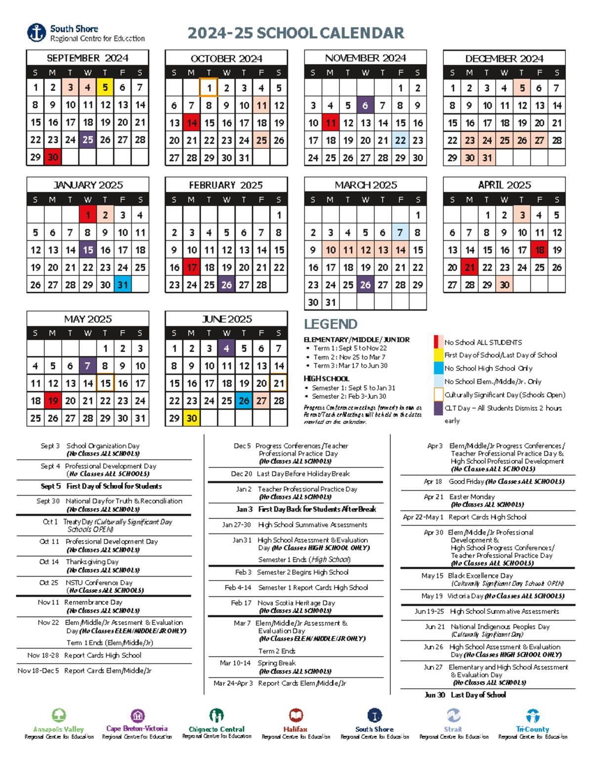 2024-2025 School Year Regional Calendar Overview - Studocu