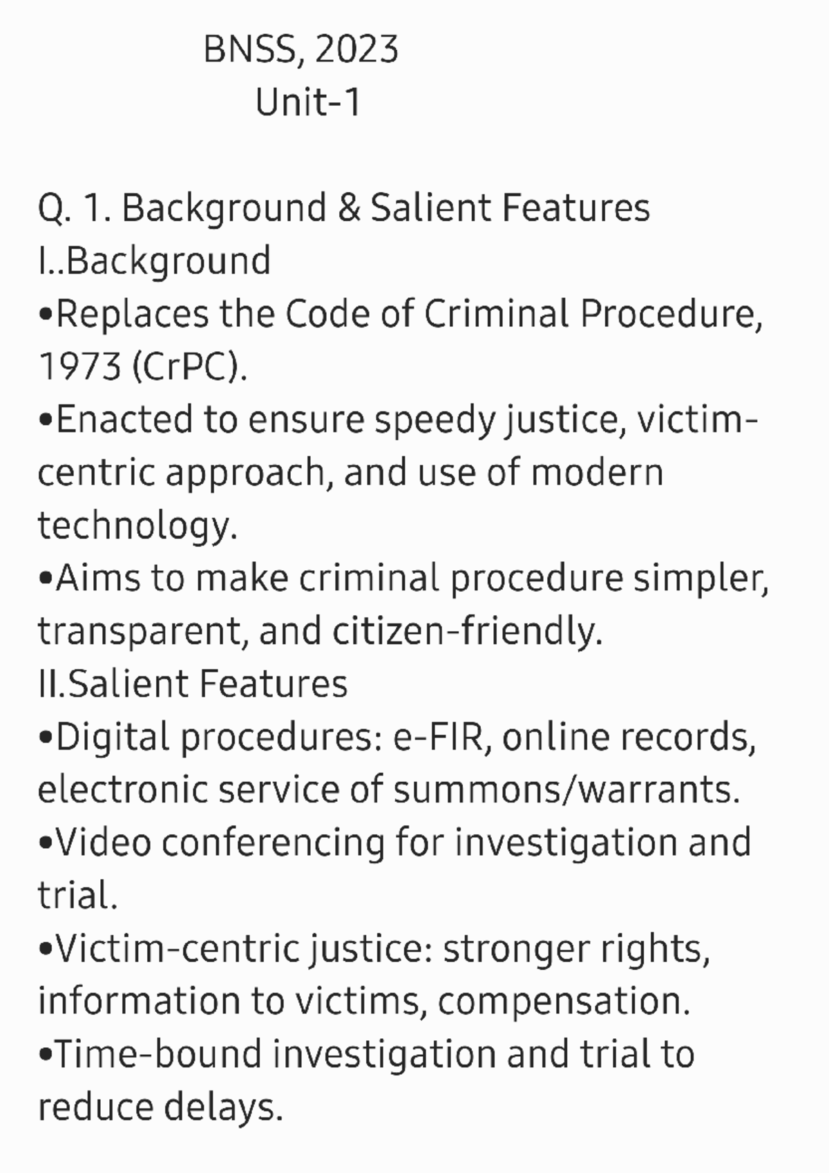 BNSS 2023: Key Features and Provisions of the New Criminal Procedure ...