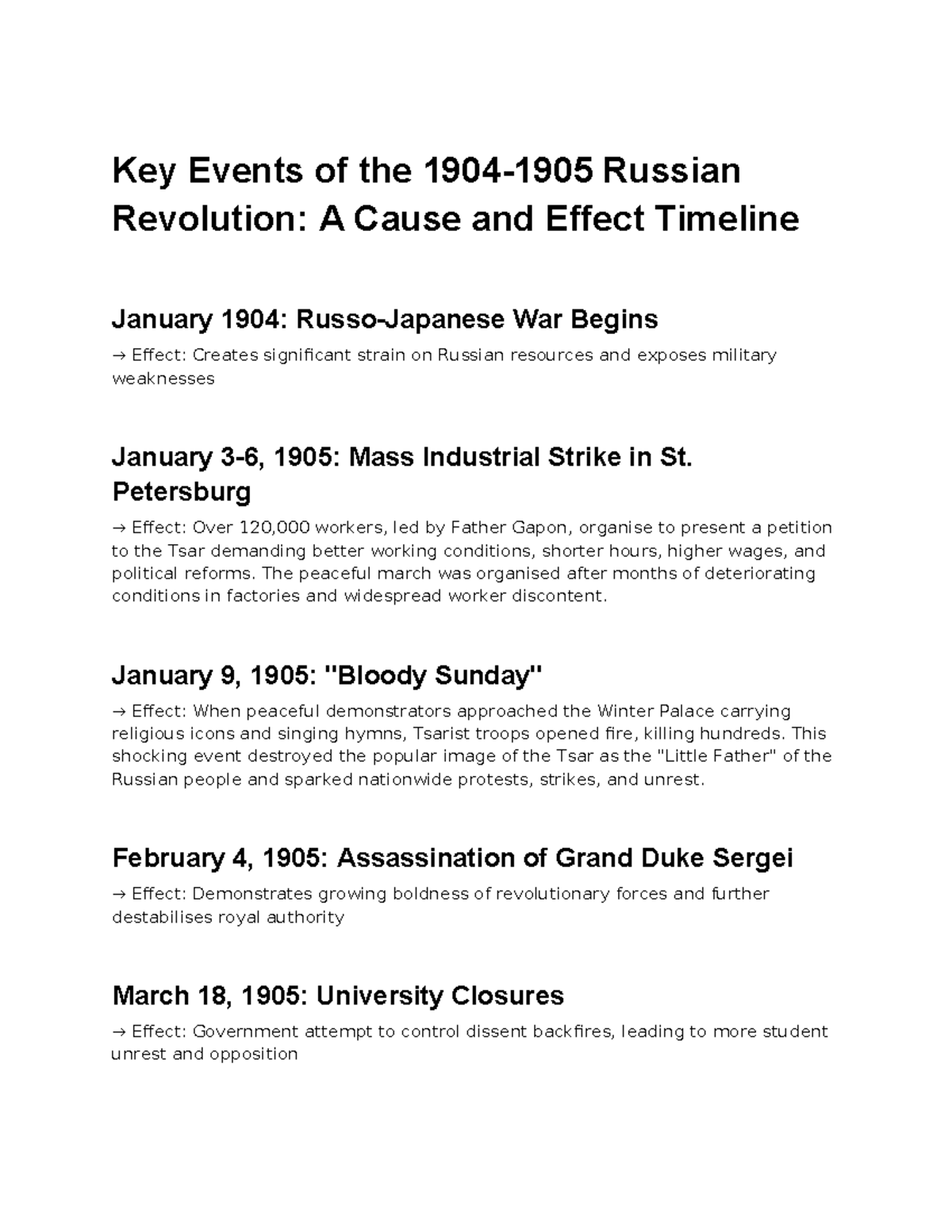 Key Events of the Russian Revolution (1904-1924) Timeline - MODHIST 1.1 ...