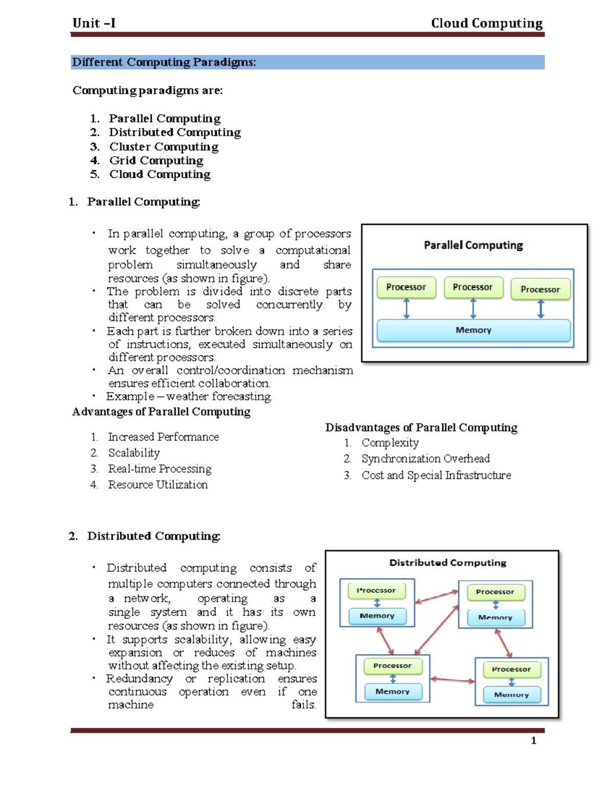 CC-Complete Notes - Understanding Cloud Computing Paradigms - Studocu