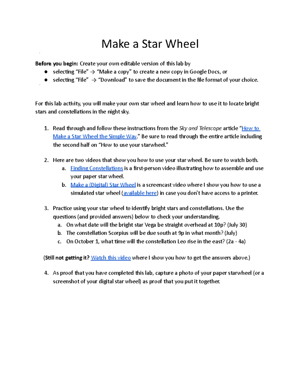 Make a Star Wheel - LAb assignment - Make a Star Wheel Before you begin ...