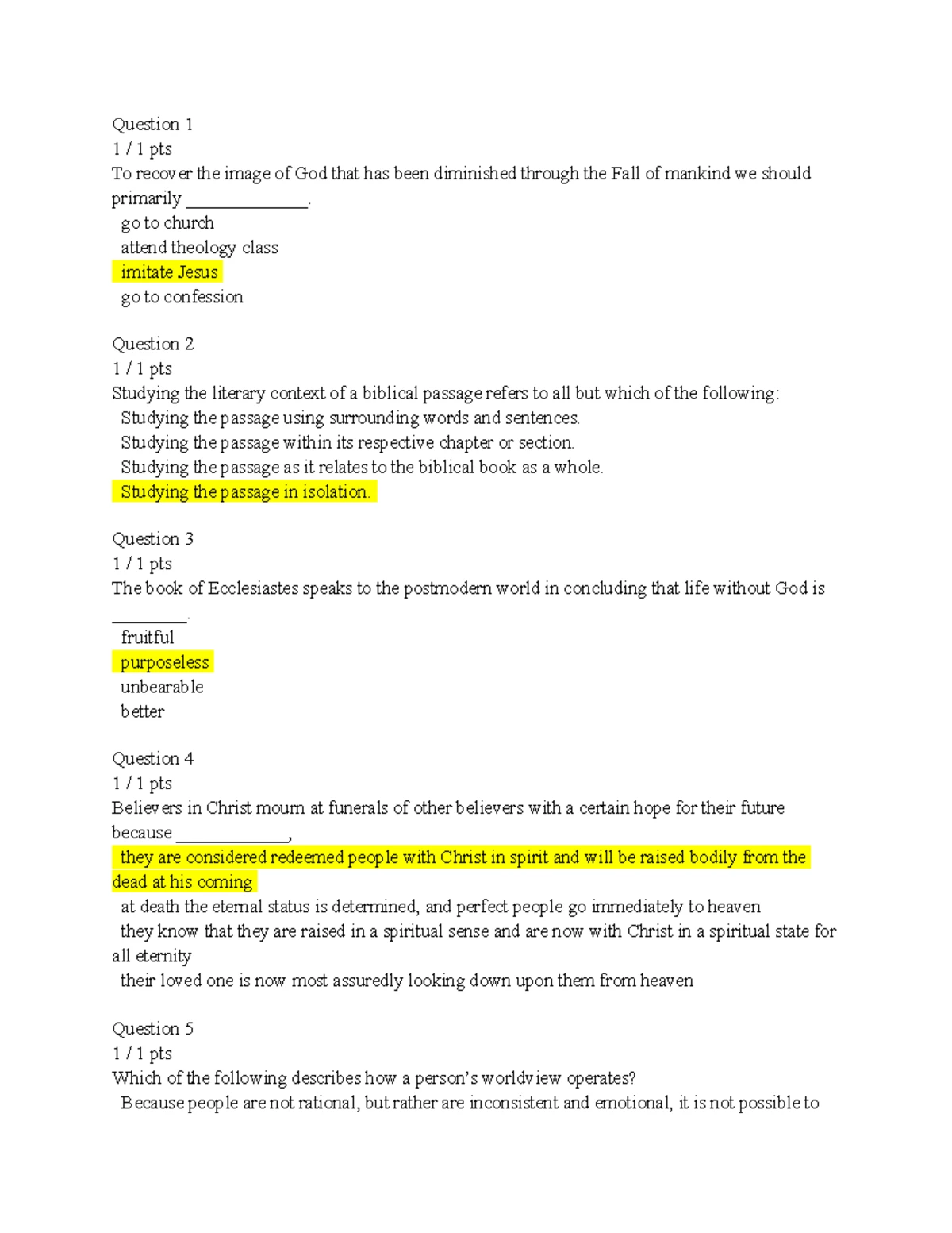 Extra Credit Gened Assessment Test - Question 1 1 / 1 pts When we view ...