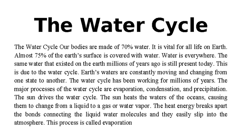 The Water Cycle: Understanding Evaporation, Condensation, and ...