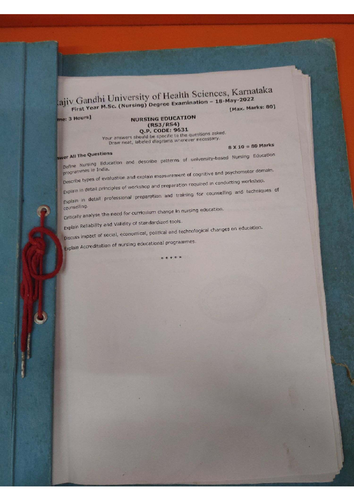 NURSING EDUCATION NOTES - M.Sc. (Nursing) 1st Year - Q.P. CODE: 9631 ...