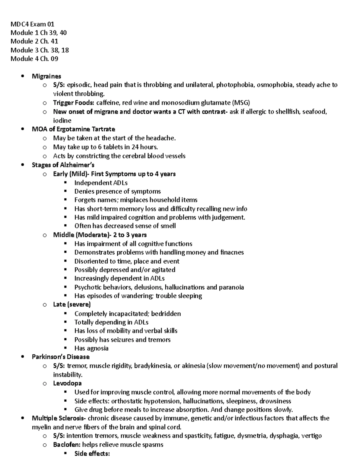 MDC4 Exam 01 - MDC4 Exam 1 Study Guide - MDC4 Exam 01 Module 1 Ch 39 ...
