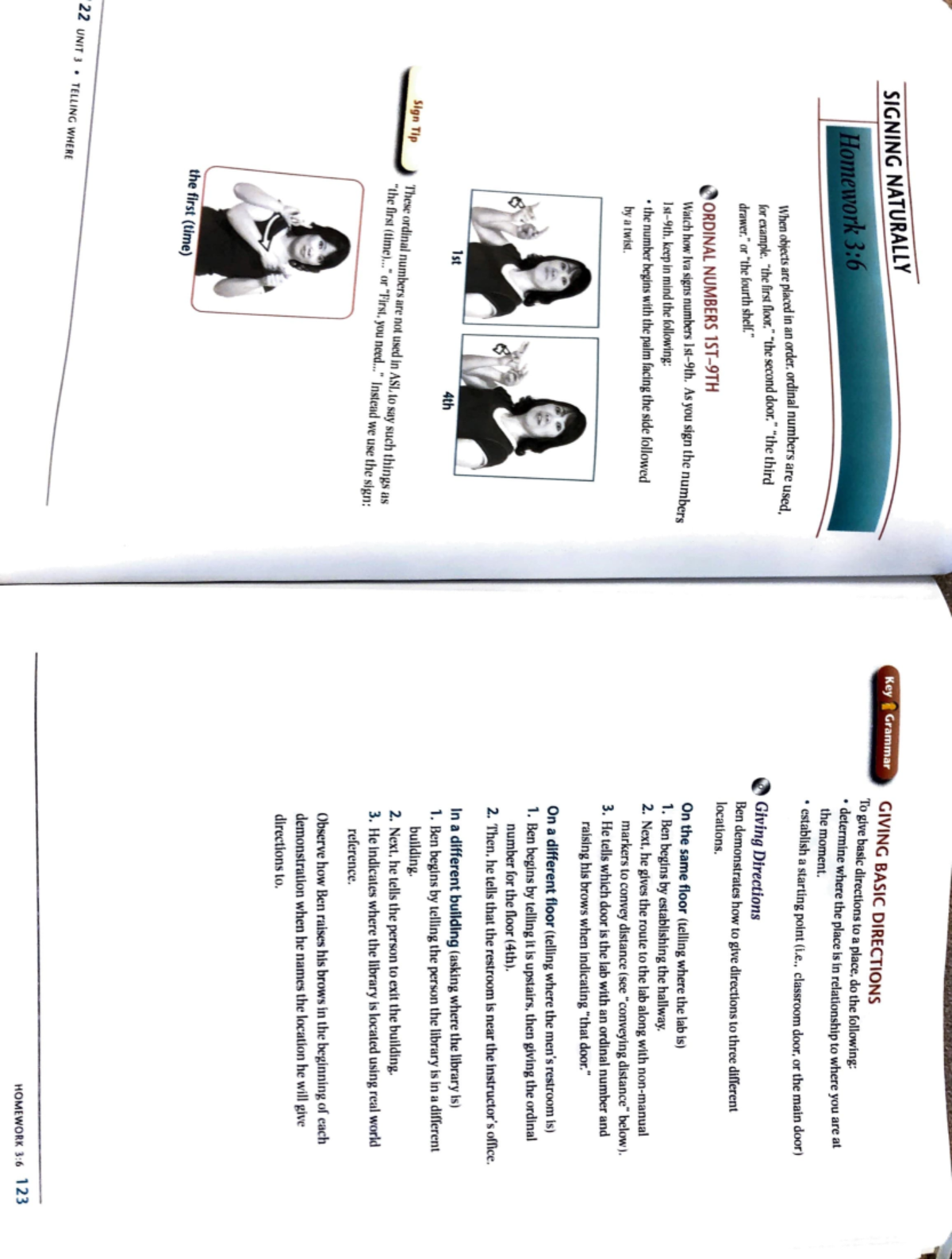 ASL 1 - Ordinal Numbers & Basic Directions Homework - Studocu
