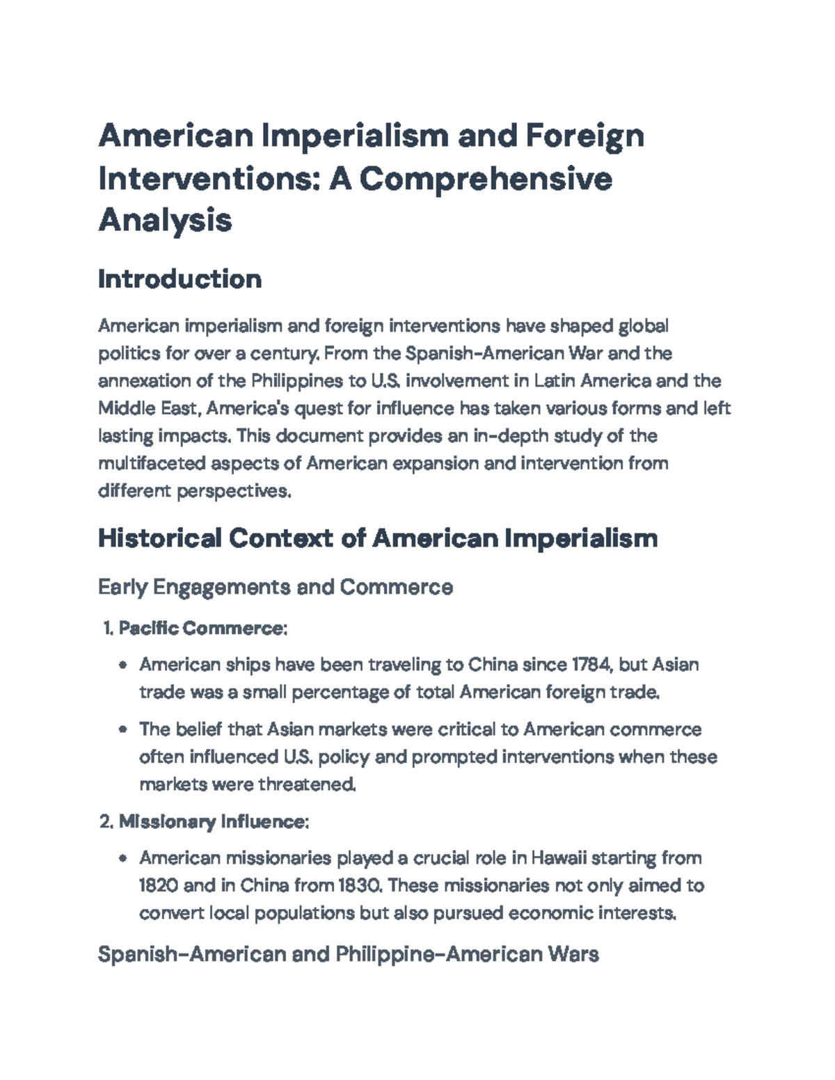 American Imperialism & Foreign Interventions: A Comprehensive Study ...