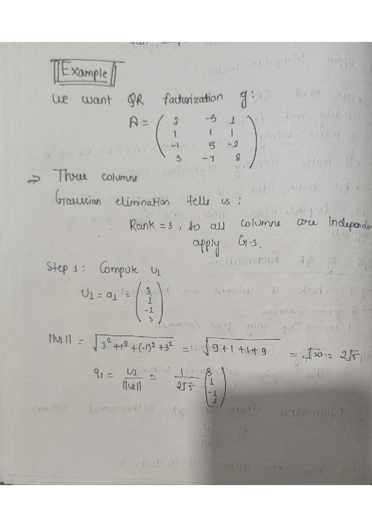 Gaussian Elimination and QR Factorization - MATH 10996 - Studocu