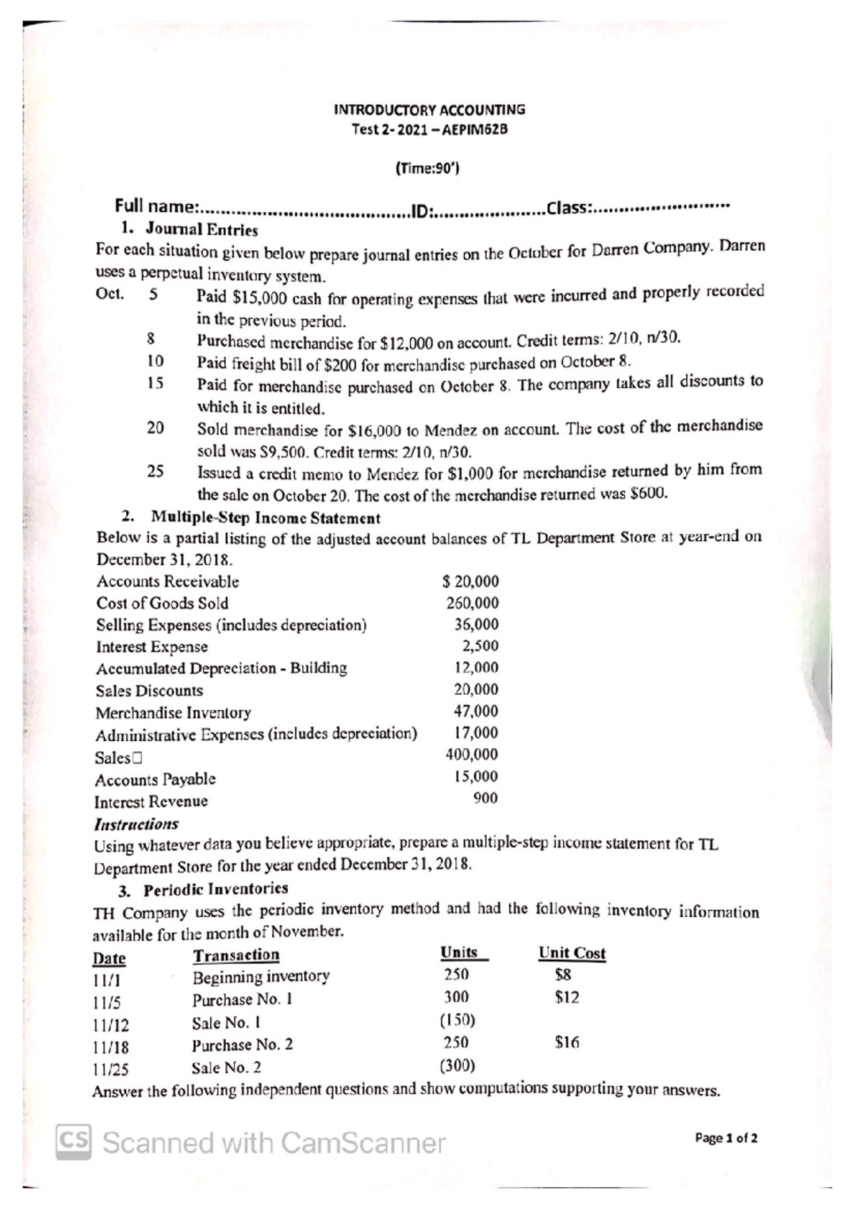 Final Exam Study Guide for Financial Accounting - Studocu