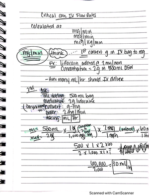 Lecture 1 Notes: Dosage Calculations and Fraction Operations - Studocu