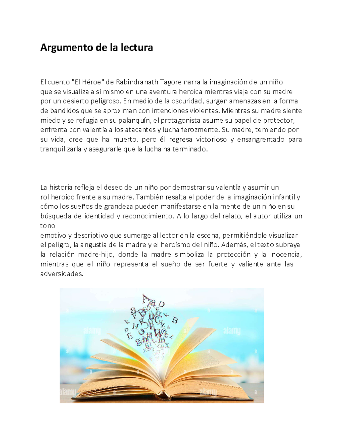 Unidad 2 actividad 1 loreimy tiburcio - Argumento de la lectura El ...