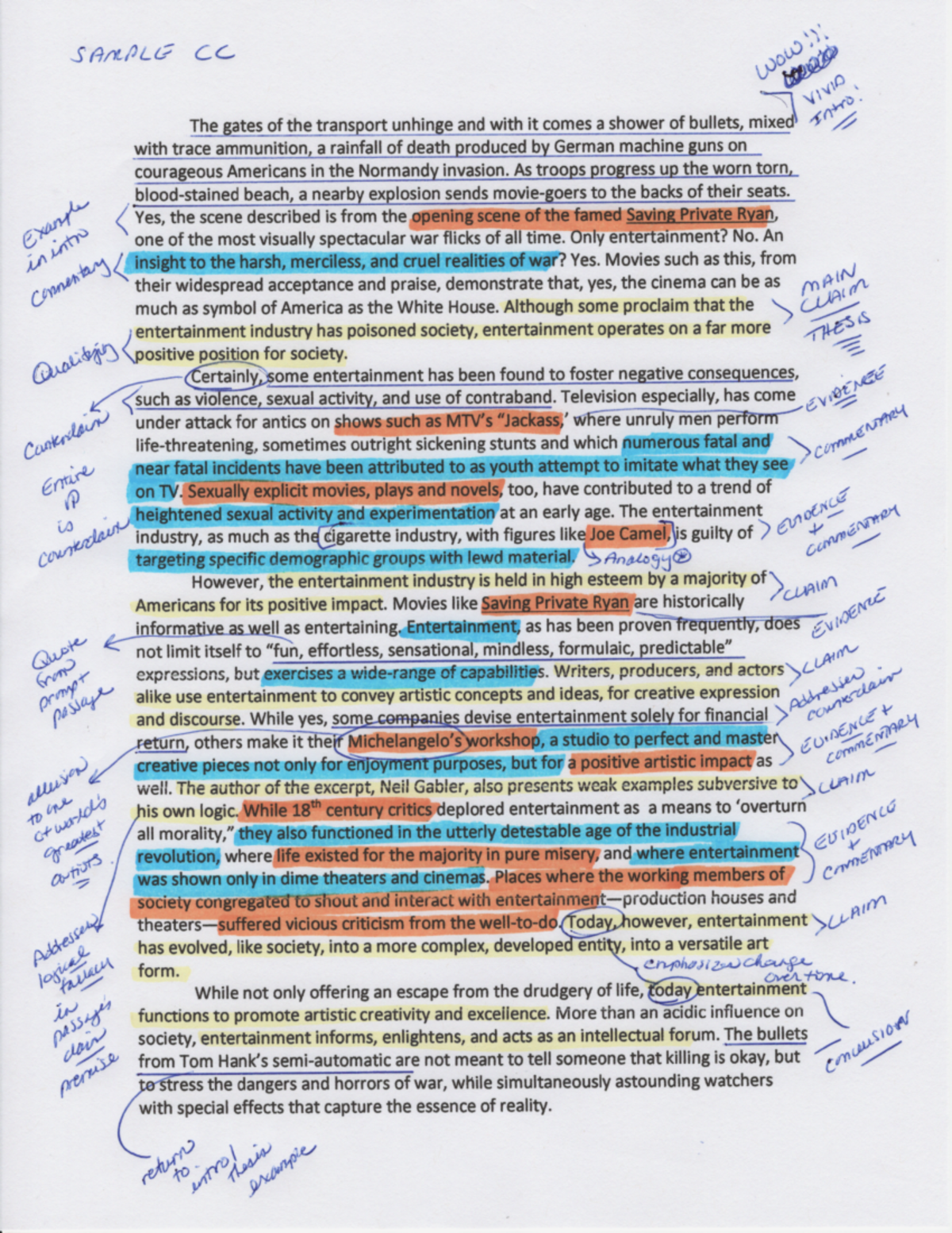 Annotated student cc - Assignment for English analysis - SAMPLE CC ...