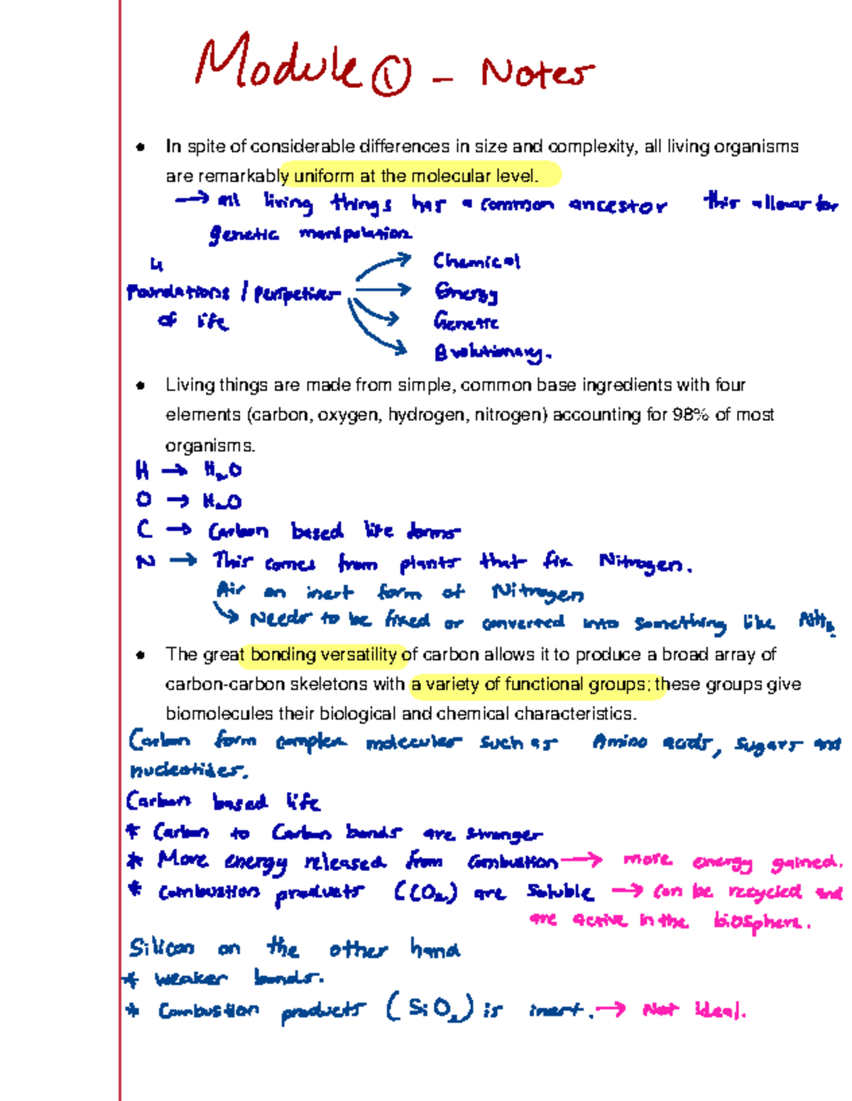 BMSC 200 - Module 1: Molecular Biology and Biomolecules Overview - Studocu