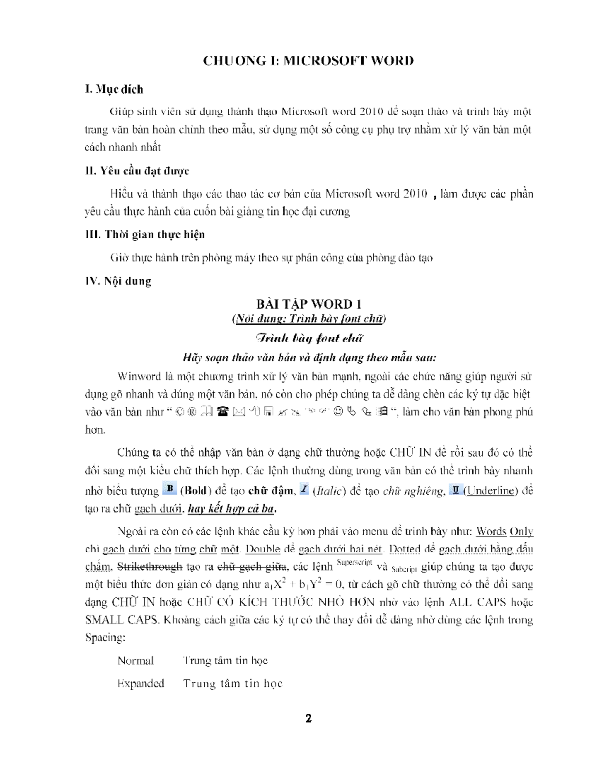 BT WORD NHẬP LIỆU: Hướng Dẫn Sử Dụng Microsoft Word 2010 - Studocu