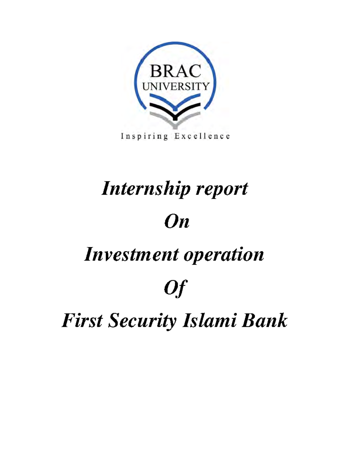 13204032 BBA - Internship Report on FSIBL Investment Operations - Studocu