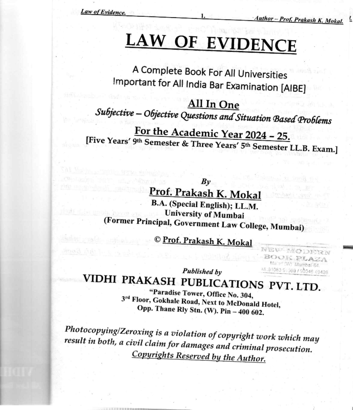 Law of Evidence: Comprehensive Study Guide for LL.B. Students - Studocu