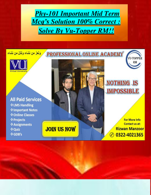 PHY101 handout complete - PHYSICS 101 AN INTRODUCTION TO PHYSICS This ...