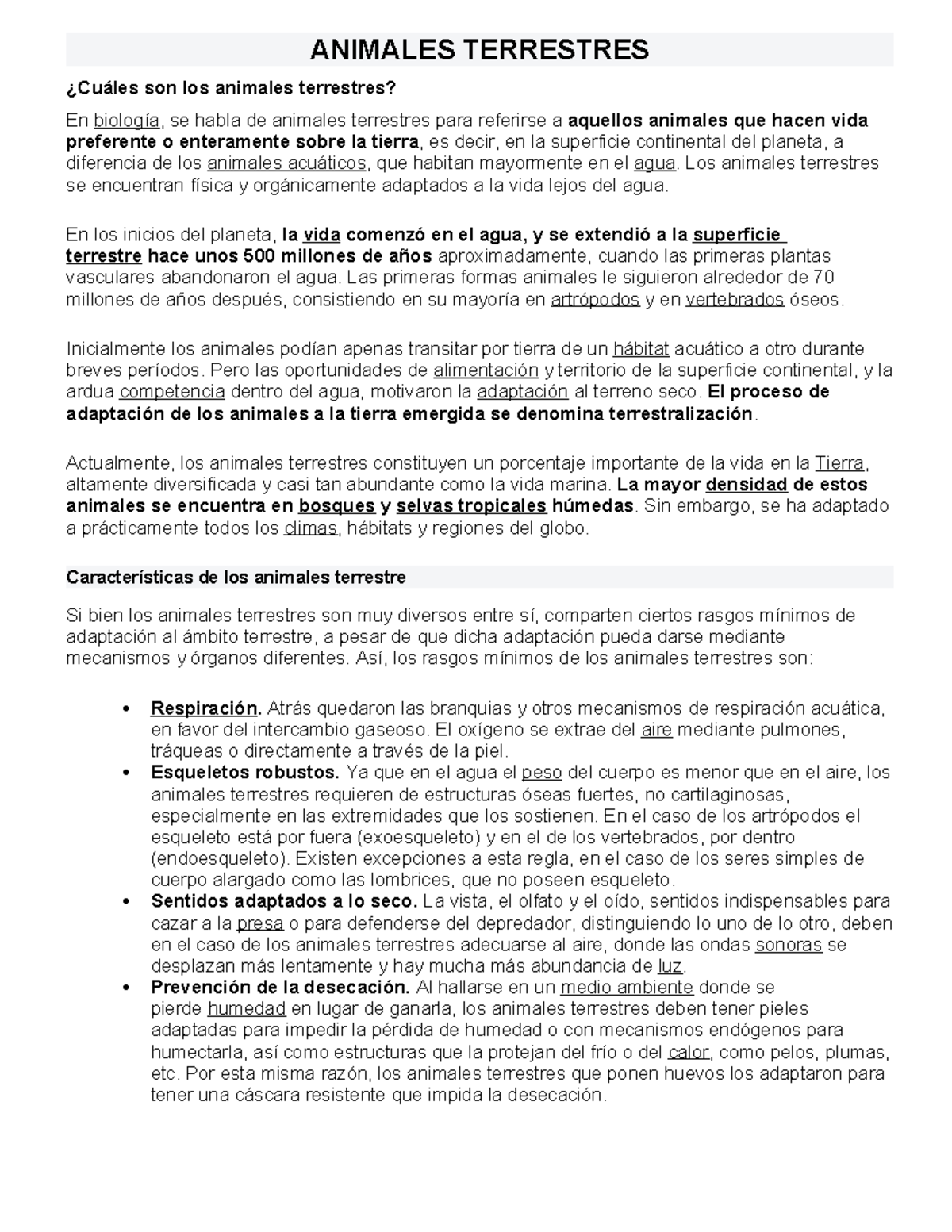 Animales Terrestres - ANIMALES TERRESTRES ¿Cuáles son los animales ...