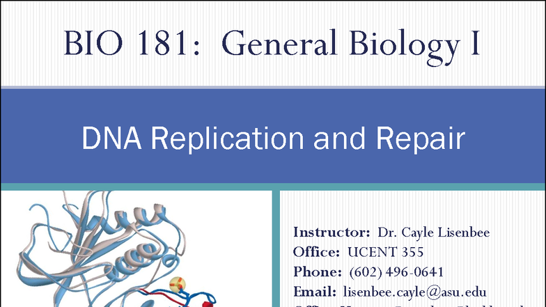 BIO 181: General Biology I - DNA Heredity & Replication Notes - Studocu