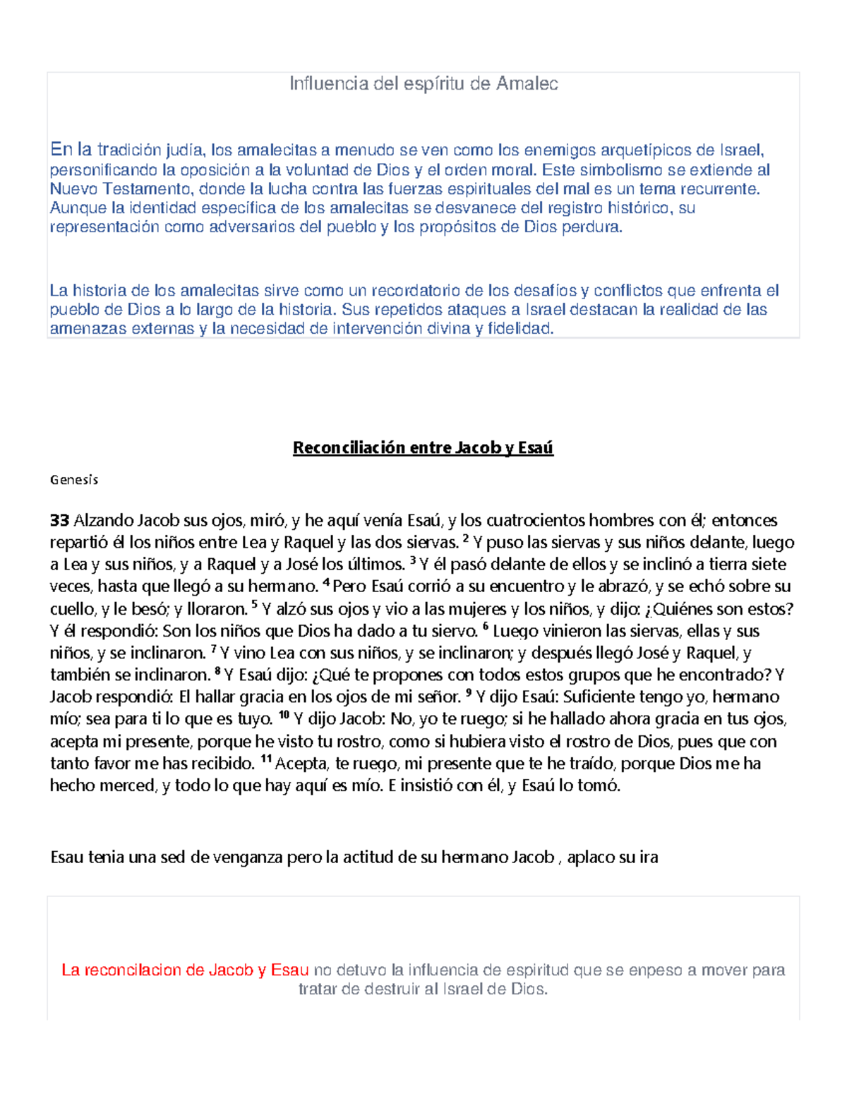 Temas de Predica: El Espíritu de Amalec y su Influencia en Israel - Studocu