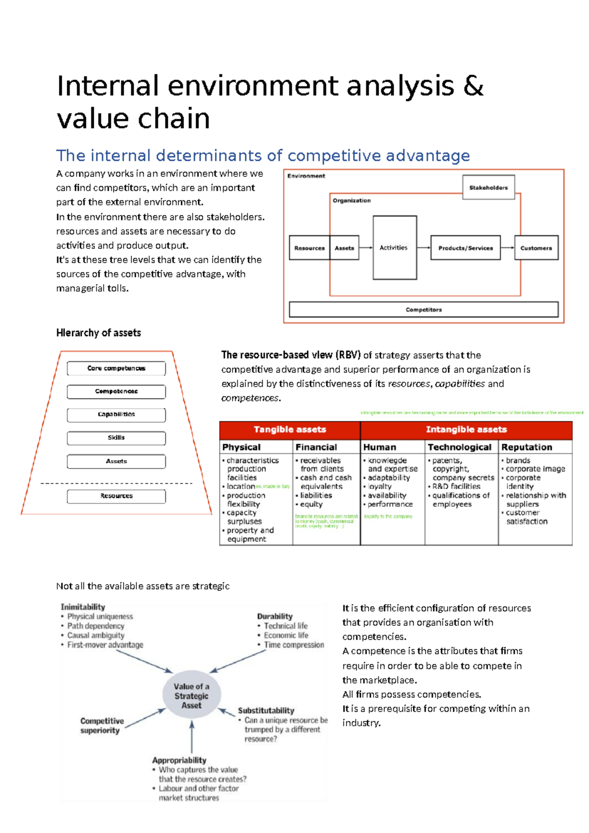 5. Internal Environment Analysis & Value Chain Insights - Studocu