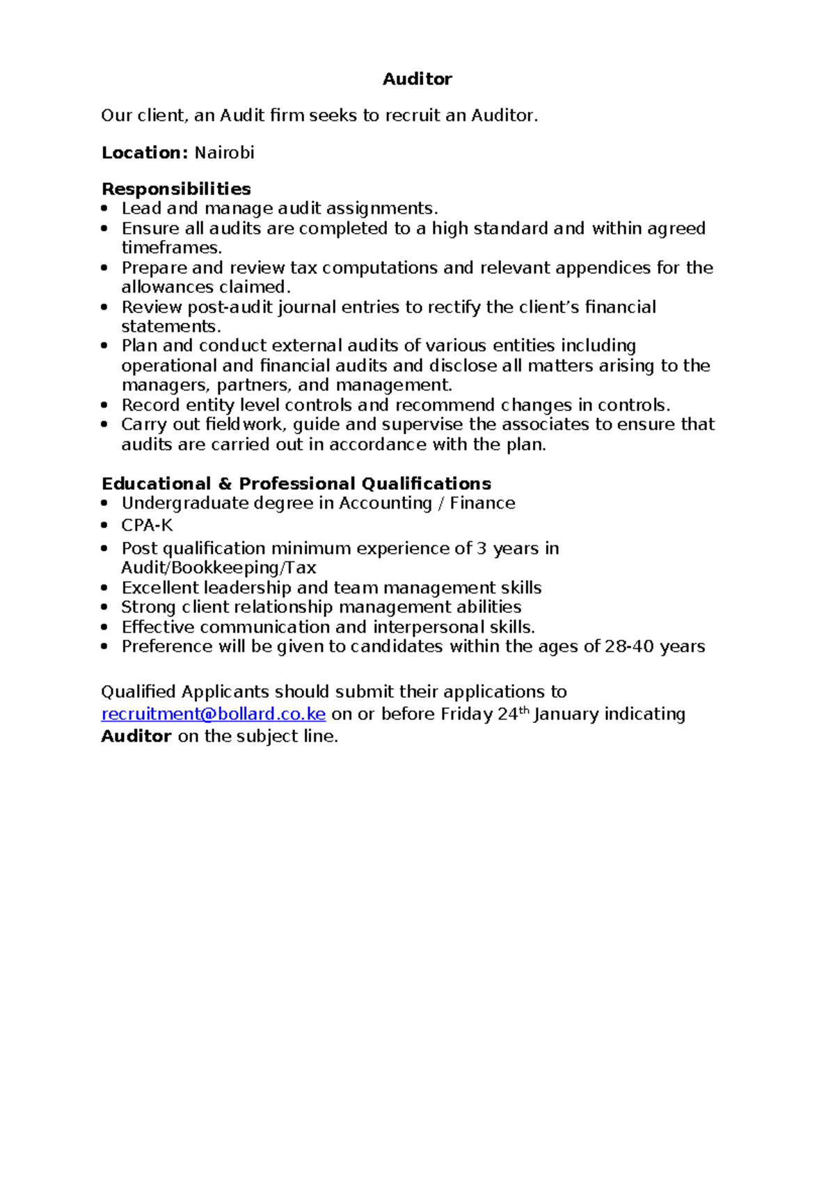 JD Auditor - Audit Questions for Recruitment Process - Studocu
