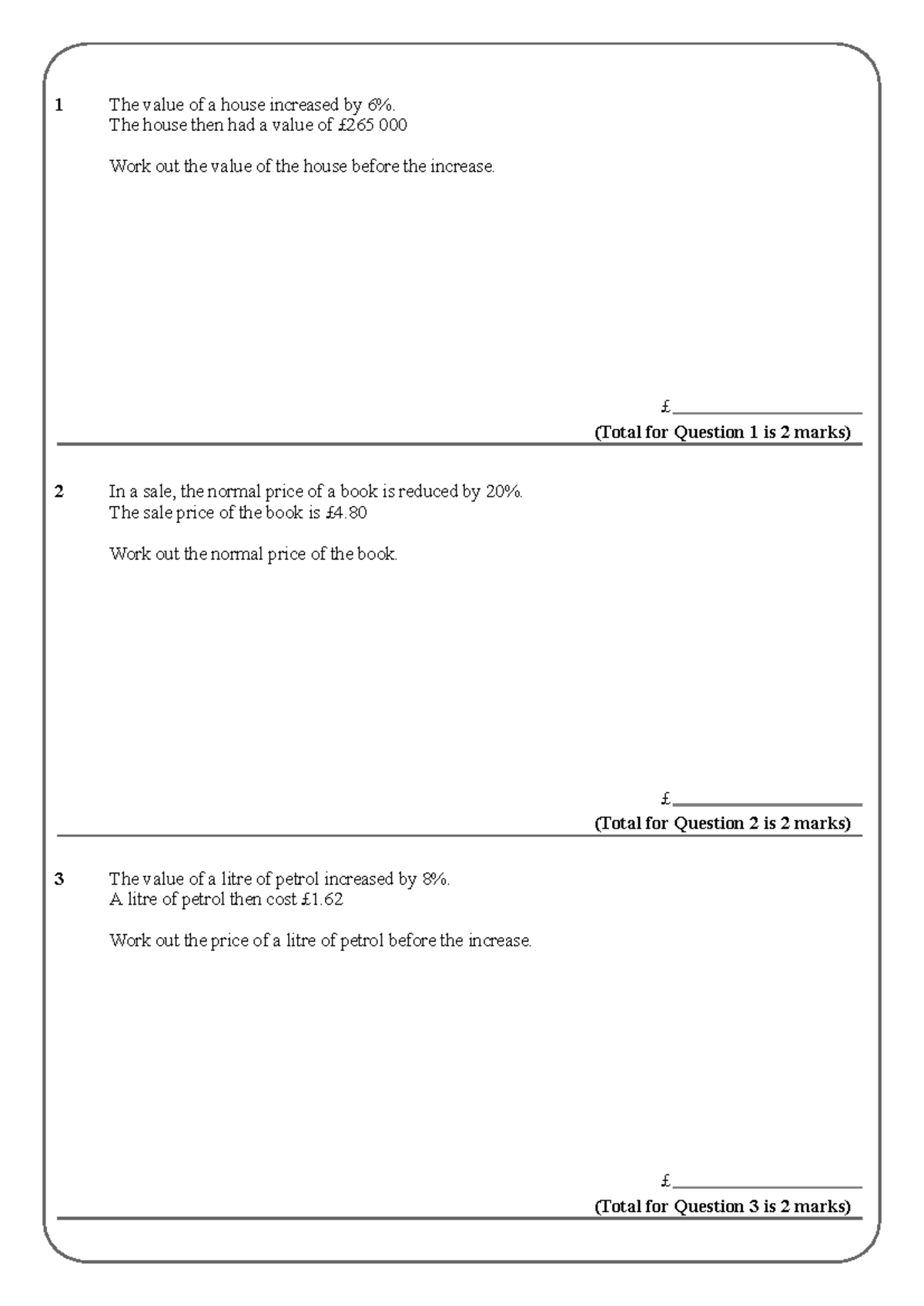 Geometry and Proportion Questions - EDEXCEL GCSE QP - Studocu